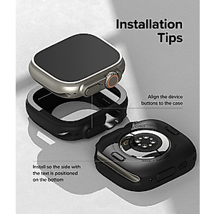 Ringke Air Sports [Tailored Cutouts] Compatible with Apple Watch Ultra 2 Case and Designed for Apple Watch Ultra Case, Soft Flexible Bumper Lightweight Slim TPU Cover for Women, Men - Black