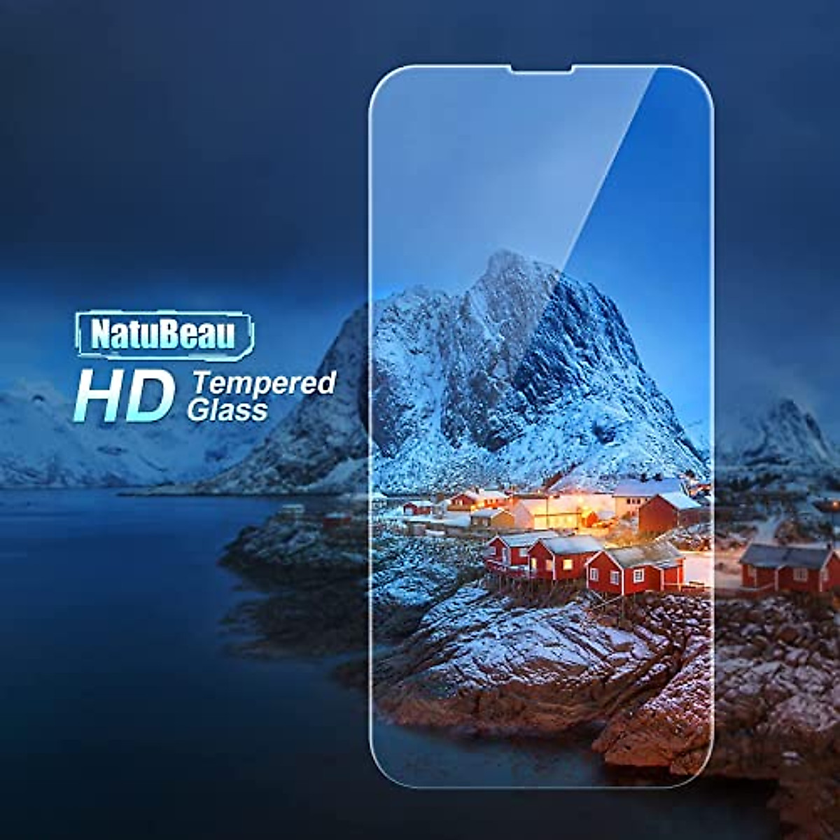 NatuBeau 3 Pack Screen Protector Compatible with iPhone 13 / iPhone 13 Pro, iPhone 13 Pro Screen Protector Tempered Glass, 6.1 inch, 9H Hardness, Scratch Resistant, Easy Installation, Case Friendly