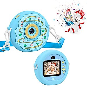 Kids Camera for Girls and Boys, Hacevida Kids Digital Camera with 1080P HD Dual Lens 8X Zoom 32GB TF Card, Toddler Camera Best Christmas Birthday Gifts for Toddler Kids 3 Years Old and Up
