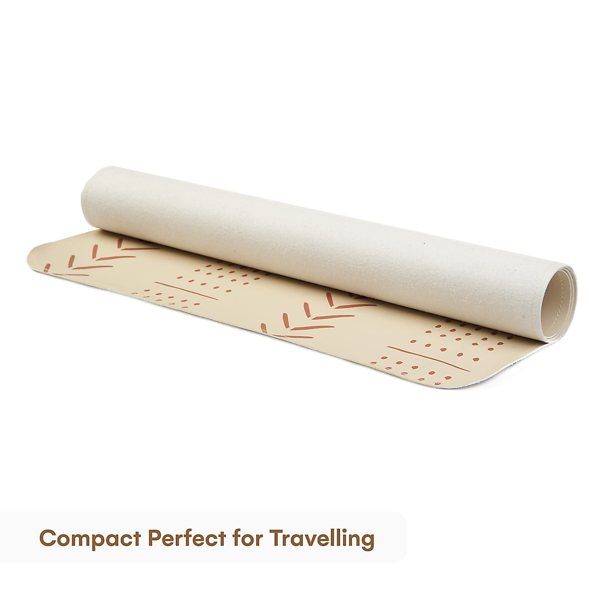 CHILDLIKE BEHAVIOR Vegan Leather Baby Changing Pad- Wipeable Portable changing Pad for Babies- Perfect for Travel-Foldable and Waterproof changing mat - Breathable and Gentle on Babys Skin-Beige 16x30