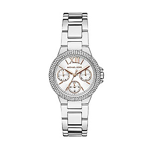 Michael Kors Women's Camille Quartz Watch with Stainless Steel Strap, Silver, 16 (Model: MK7198)