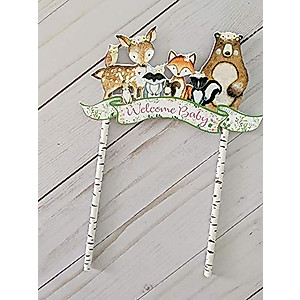 Woodland Baby Shower Cake Topper, Woodland Welcome Baby Topper, Woodland Animals, Baby Shower Decoration