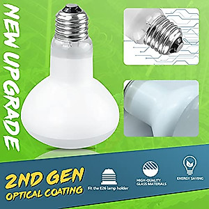 LUCKY HERP Reptile Heat Lamp - 100W (2nd Gen) Heat Lamp Bulbs for Reptiles 2 Pack, Amphibians Basking Heat Lamp Bulbs, UVA Daylight Basking Light for Reptiles, Bearded Dragon, Lizard, Turtle, Chicken