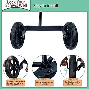 MUTOGLAVA Adjustable String Trimmer Support Wheel Attachment, 6inch Wheels Auxiliary Walk Behind String Trimmer with 26mm (1 Inch) Fixed Seat and 2 Silicone Pads for Weed Trimmer Grass Cutter Holder