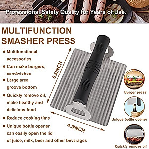 ROMANTICIST 15PC Professional Griddle Accessories Set with Smash Burger Press, Stainless Steel Grill BBQ Spatula Set, Complete Flat Top Grill Tools Kit for Men Women Indoor/Outdoor Hibachi Grilling