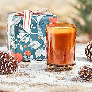 Rosy Rings Scented Sunray Glass Candle - 75 Hour Burn, Aromatherapy Candles, Sunray Candles, Spring Candles, Long Lasting Candles, Jar Candles (Coastal Vanilla)