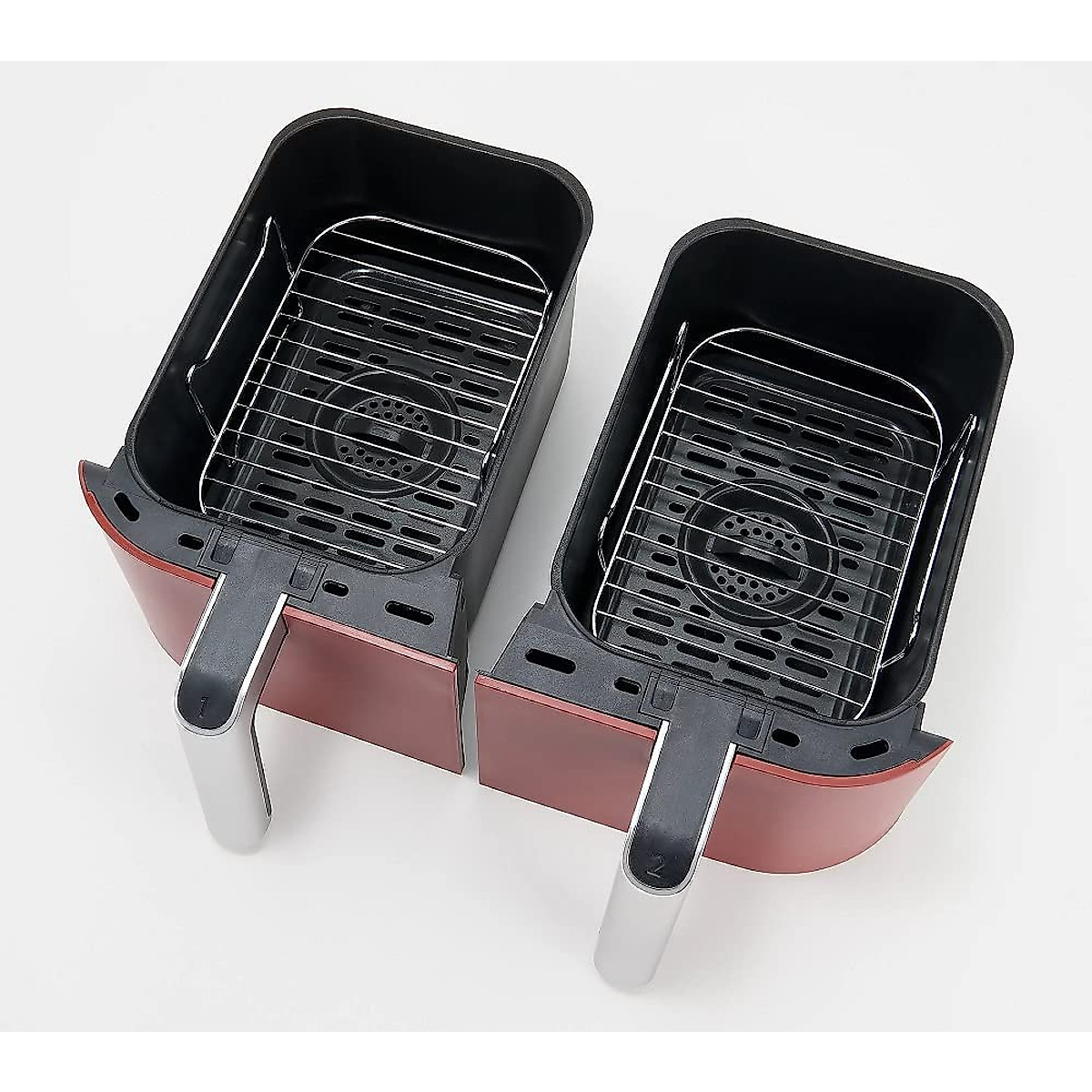 Ninja DZ201 Foodi 6-in-1 2-Basket Air Fryer with DualZone Technology, 8-Quart Capacity - cinnamon/Red-(Renewed)