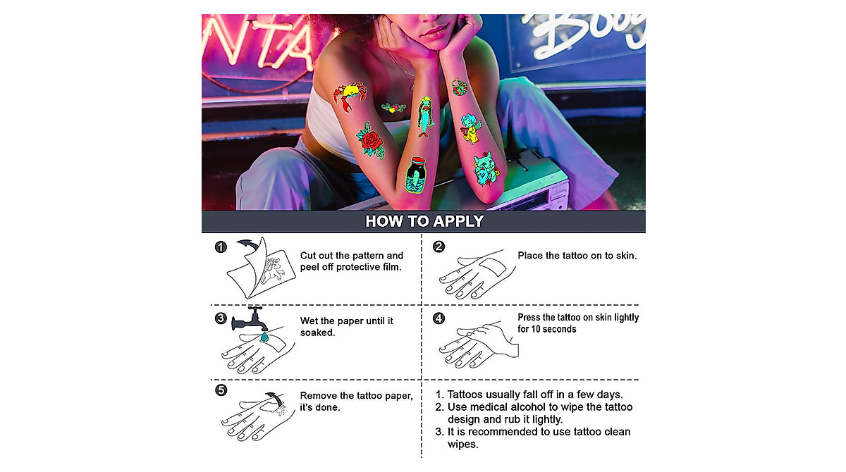 Glow in the Dark Tattoos – UV Neon Temporary Art