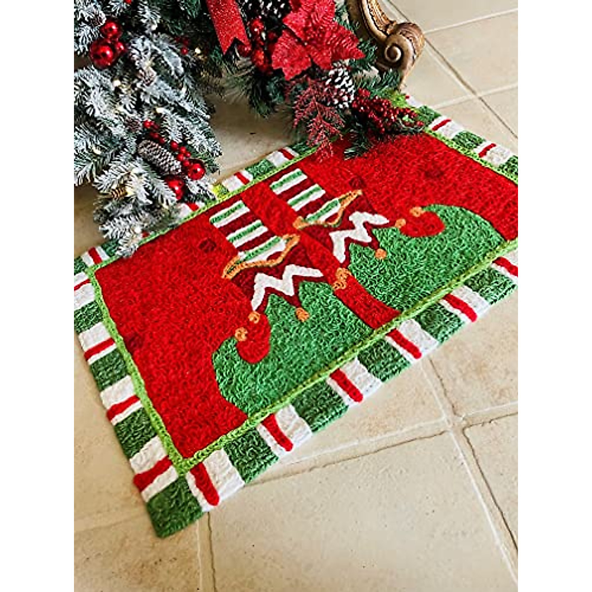 Jellybean Modern Indoor / Outdoor Mat Home Comfort Rugs 20"X 30" Rectangle Elf'S Slippers