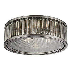 ELK Lighting 46113/3 Linden Collection 3 Light Flush Mount, 5 x 16 x 16, Brushed Nickel