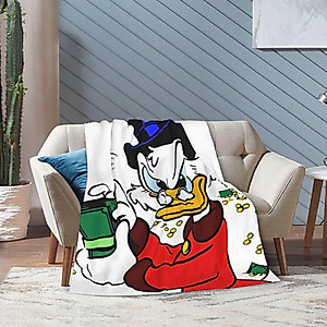 Scrooge Mcduck Blanket Soft Cozy Fleece Throw Blanket Plush Lightweight Warm Fuzzy Flannel Blankets and Throws for Boys Girls Couch Sofa Bed 60"X50"