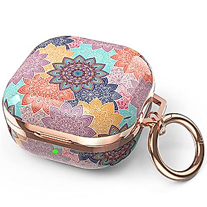 Delidigi for Galaxy Buds 2 Pro Case (2022) / Galaxy Buds Pro Case (2021) / Galaxy Buds 2 Case/Galaxy Buds Live Case Stylish Hard TPU Shockproof Case Cover for Women Girls Samsung Earbuds (Mandala)