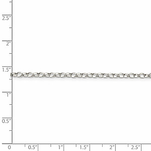 The Black Bow 2.5mm Sterling Silver Solid Oval Rolo Chain Necklace, 18 Inch