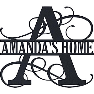 Badger Steel USA - Alphabet Split Wall Decor - Metal Wall Art - 18" X 18" - Black