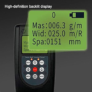 Sonic Belt Tension Meter, Acoustic Tensionmeter, with LCD Backlit Display, Frequency Range 10Hz-680Hz, with Adjustable Direction Probe, for Multi-Ribbed V Belts