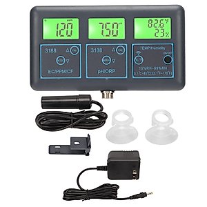 7 in 1 Water Quality Monitor Meter ABS Automatic Calibration with Power Plug Temperature and Humidity Detector for Tuya TDS ORP CF EC