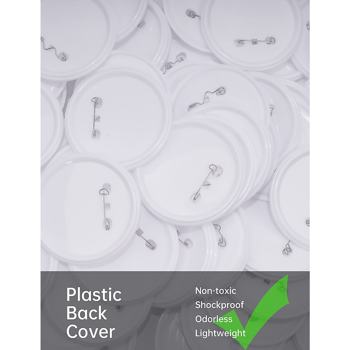 NiArt Blank Button Making Supplies 100pcs 75mm/3in Round Badge Button Parts, Metal Pin Badge Kit for Button Maker Machine with Clear Film