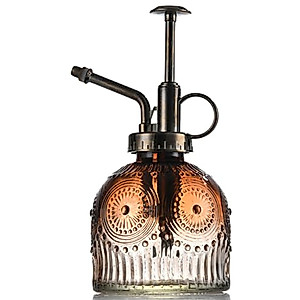 VKSG Indoor and Outdoor Potted Plant Sprayer Household Plant Glass Small Watering Can Spray Bottle Plant Sprayer Glass Spray Bottle Decorative Spray Bottle (Brown and White Gradient Color)