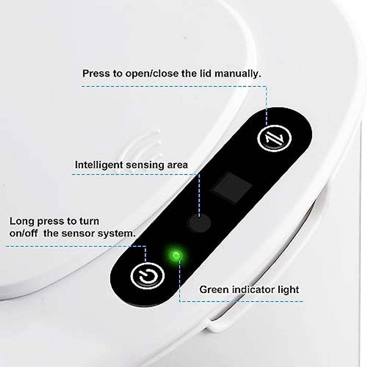 TrashAid Touchless Bathroom Trash Can with Lid, 5.5 gallon Rechargeable Motion Sensor Slim Trash Bin Automatic, Smart Plastic Garbage Can White Wastebasket for Toilet, Office, rv, Bedroom, Living Room