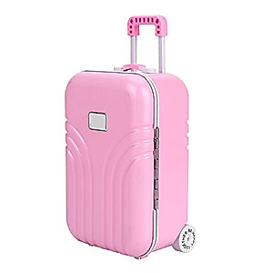FILFEEL Baby Suitcase Toy, Childs Suitcase, Mini Luggage Box, Cute Plastic Rolling Suitcase Pink