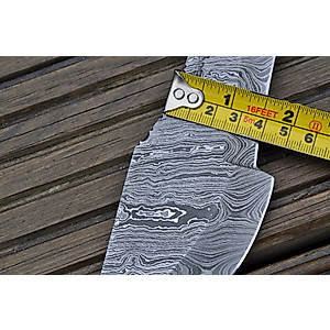 Hunting Knives with Leather Sheath Damascus Blade (Pakka Wood)