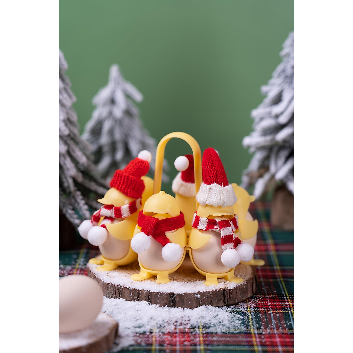 DUCK DESIGN Egg Cooker Set, Store and Serve Egg Holder, Eco-Friendly, Stackable Egg Cups for Family & Kitchen Decor& Fridge storage