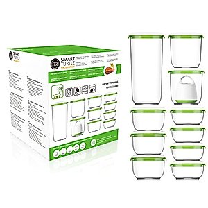 FOSA Vacuum Seal Food Storage System Reusable Container Deluxe Set with Vacuum and 10 Reusable containers