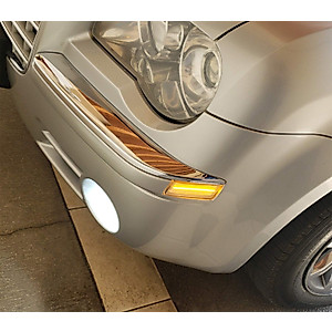 iJDMTOY Clear Lens Amber Full LED Front Side Marker Light Kit Compatible with 2005-10 Chrysler 300, Powered by 45-SMD LED, Replace OEM Sidemarker Lamps