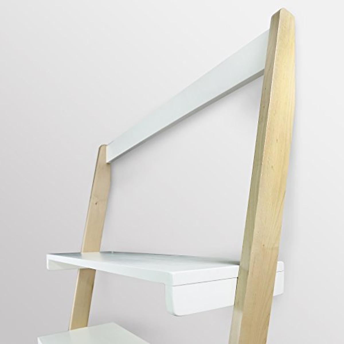 American Trails Freestanding Ladder Desk With Drawer, Natural Maple/White