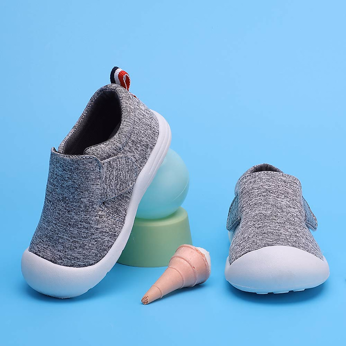 peggy piggy Baby Shoes Boy&Girl Infant Sneakers Non-Slip First Walking Shoes Breathable Mesh Shoes 12 Months(20313-gry-17)