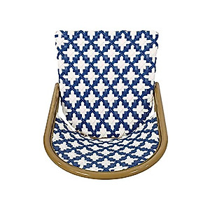 Christopher Knight Home Anastasia Outdoor French Bistro Chair (Set of 4), Blue + White + Bamboo Print Finish