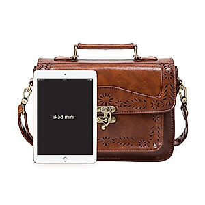 ECOSUSI Fashion PU Leather Satchel Purse Handbag Small School Crossbody Handbag for Women