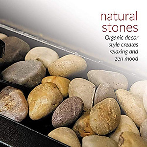 Alpine Corporation MLT102 Mirror Waterfall Fountain with Stones and Light, 72 Inch Tall, Silver