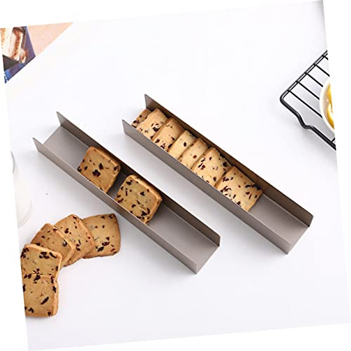 HONMEET 1pc Cookie Organizer Cupcake Cake Making Tray Biscuit Making Mold French Bread Loaf Dessert Mould Kitchen Supply Matzo Crackers Loaf Bread Pan Carbon Steel Mold Kitchen Supplies
