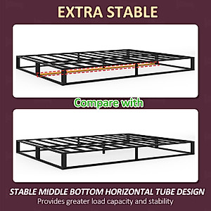 Bilily 6 Inch King Bed Frame with Steel Slat Support, Low Profile King Metal Platform Bed Frame Support Mattress Foundation, No Box Spring Needed/Easy Assembly/Noise Free