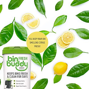 Bin Buddy Fresh Citrus, 450g, Pack of 6, Bin Freshener Deodoriser Powder, Leaves Your Bin Smelling Great, Suitable for Indoor and Outdoor Bins