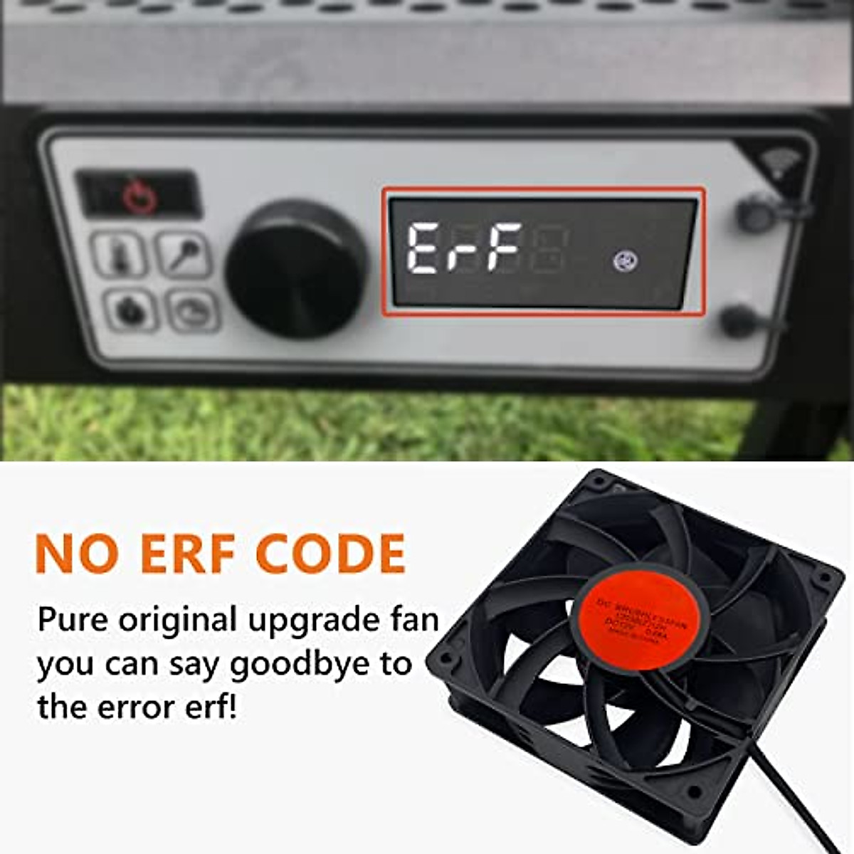 Upgraded Precision Control Fan Replacement for Char-Griller Gravity Fed 980 Charcoal Grill, 3800RPM Turbo Fan Helps Grill Reach Set Temperature Quickly (120mm)