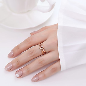 Meissa Celestial Moon and Star Ring Set Matching Promise Ring Gold Plated Stackable Ring Friendship Rings Handmade Sterling Silver Jewelry Gift for Women Teen Girls