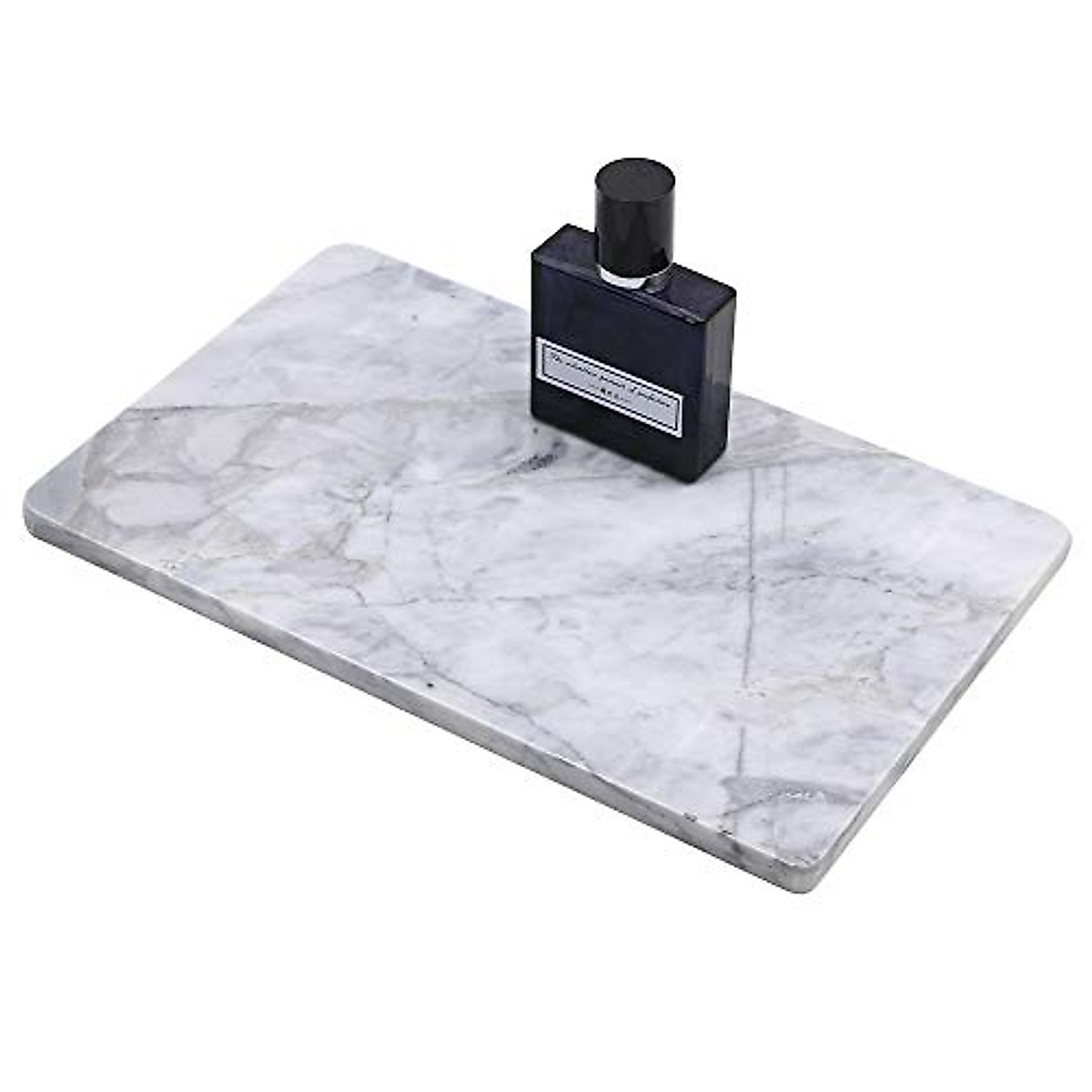 Rectangular Marble Vanity Tray for Counter, Bathroom, Dresser, Nightstand or Desk, 10-1/4" x 6-1/4"