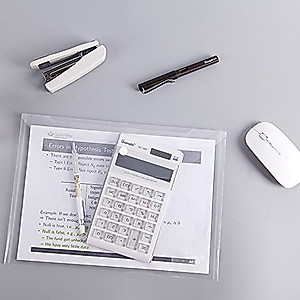 EOOUT 30pcs Plastic Envelopes, Clear Reusable Poly Envelope Waterproof File Folder with Snap Button, US Letter, A4 Size, for School Office Supplies
