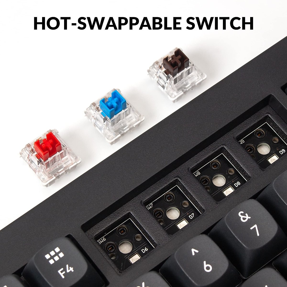 Keychron V1 75% Wired Mechanical Keyboard, QMK/VIA Programmable, Hot-swappable K Pro Brown Switches, Compatible with Mac Windows Linux - Carbon Black