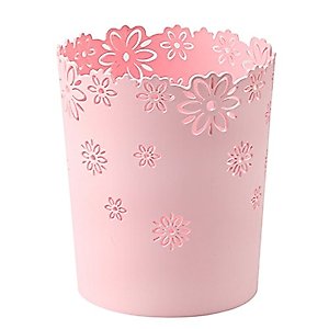 Ruikedasi Wastebasket,Hmane Hollow Flower Shape Plastic Lidless Wastepaper Baskets Trash Can