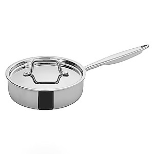 WINCO Tri-Ply Saute Pan, Silver
