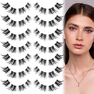 Cluster Lashes 56 Wisps DIY Lashes Natural Look Cat Eye Clear Band Mink Lashes Pack Wispy Fluffy 3D Curl False Eyelashes by ALICE