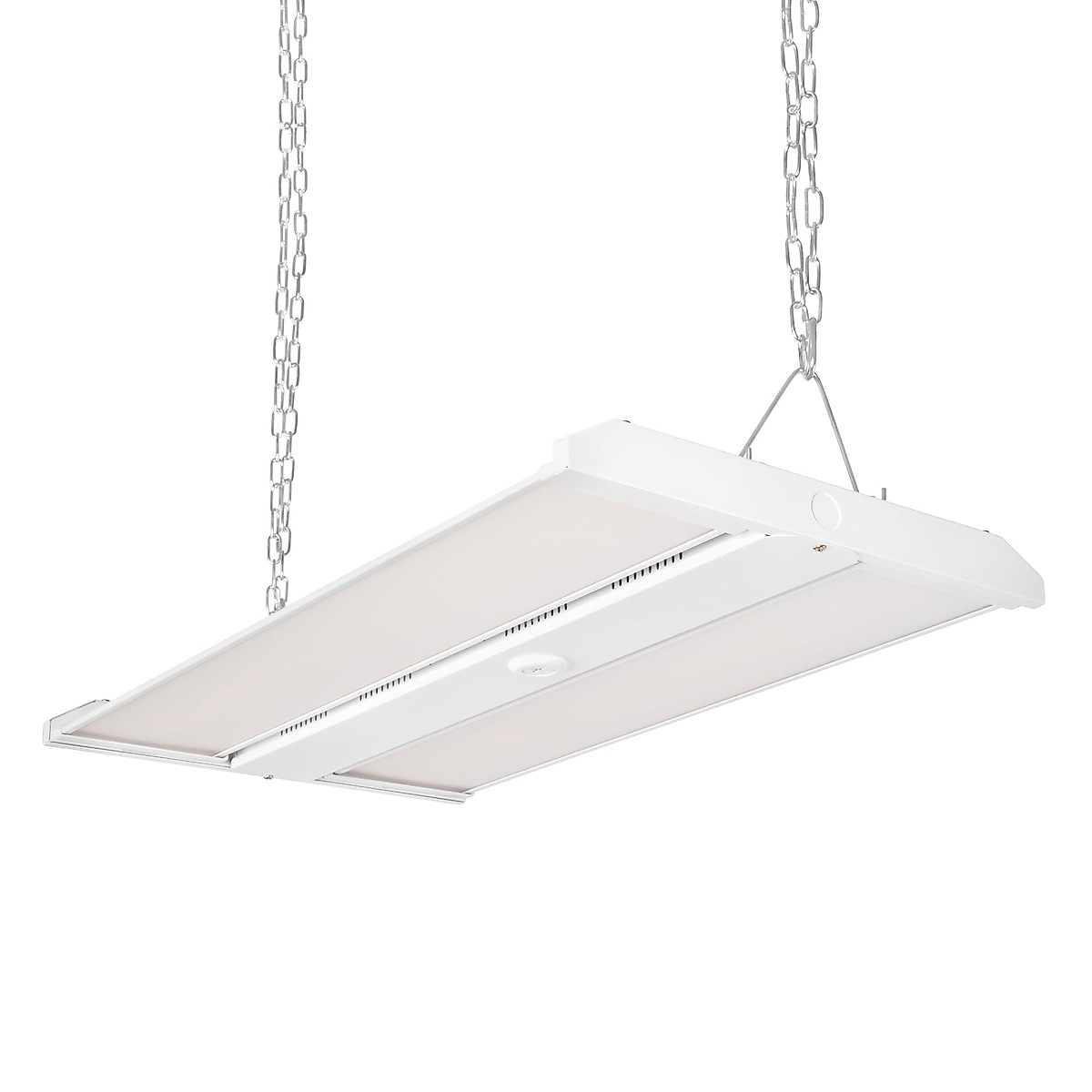 165W/130W/110W LED Linear High Bay Fixture, 2ft LED Shop Light, 4000K/5000K CCT, 400W MH Equal Warehouse Light for Indoor Commercial Warehouse and Shop Lighting, 100-277VAC, Tiltable Panels, White