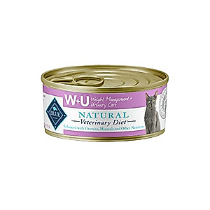 Blue Buffalo Natural Veterinary Diet W+U Weight Management + Urinary Care Wet Cat Food, Chicken 5.5-oz cans (Pack of 24)