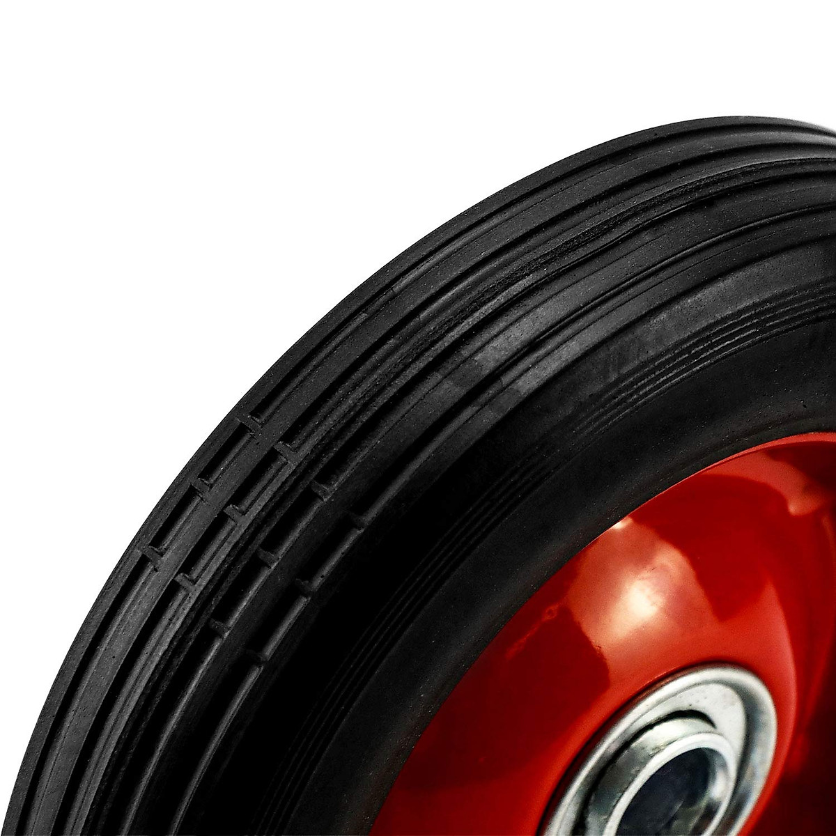 QWORK 2 Pack 6" x 1.5",5/8" Axle, Premium Rubber Wheel with Ball Bearing, Hand Truck Wheel, Capacity up to 132 lbs