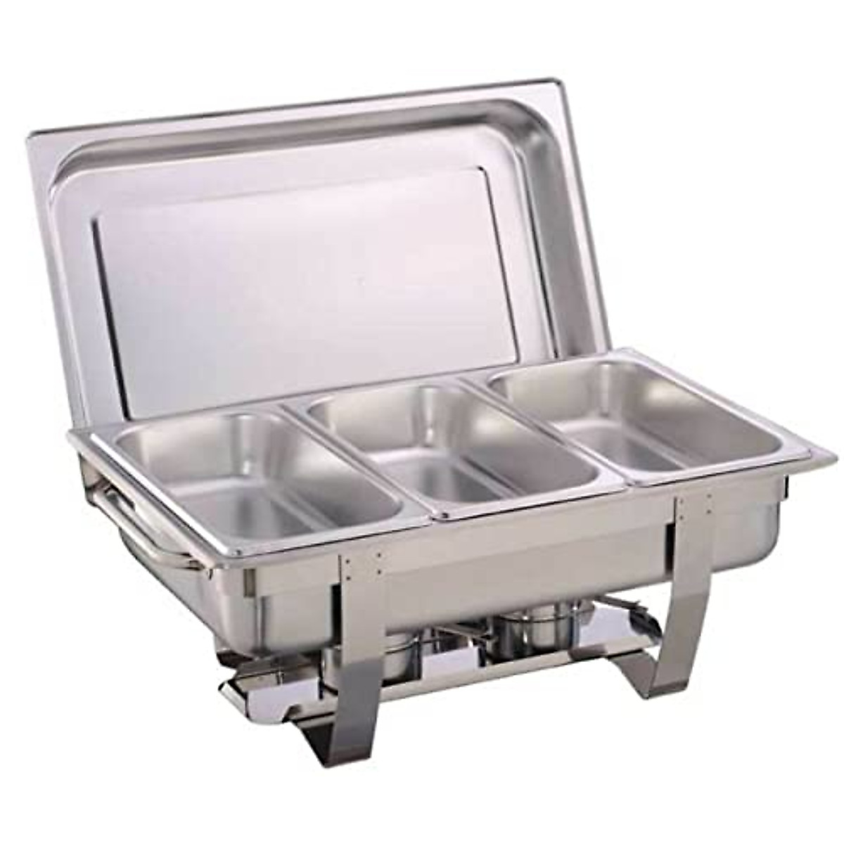 Chafing Dish Buffet Set Stainless Steel Tray Buffet Catering 1/3 Size Chafer Pan 3 Pack Catering Hotel Chafing Dish One Third Size Pans Chafer Buffet Catering Warmer Set