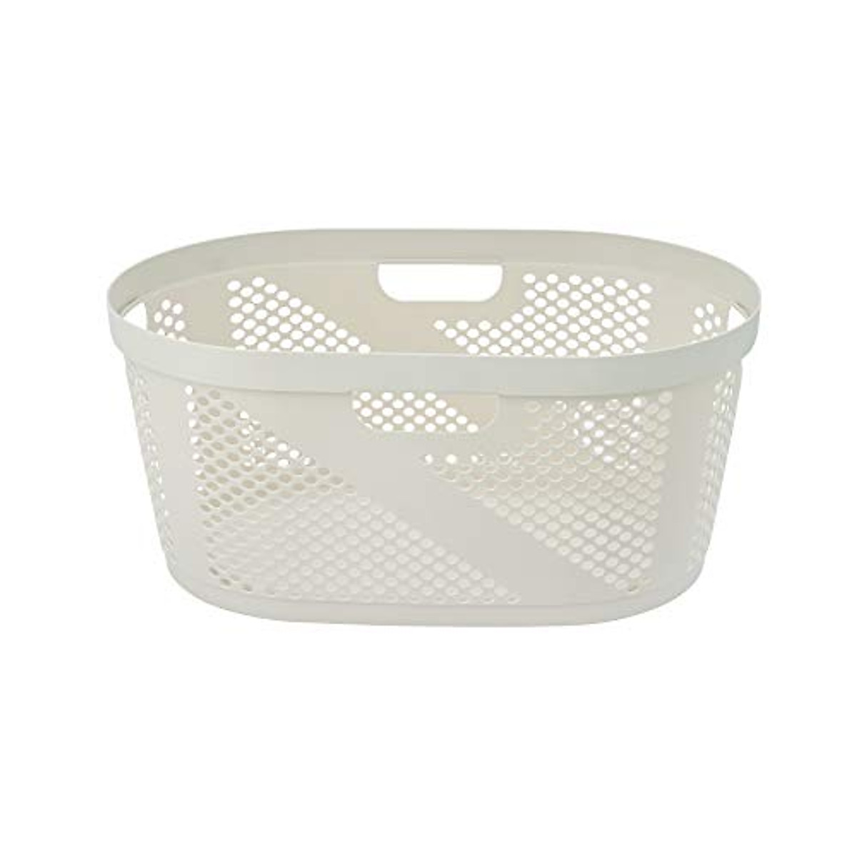 Superio Superio Plastic Laundry Basket, 40 Liter, Dotted Design (Ivory)