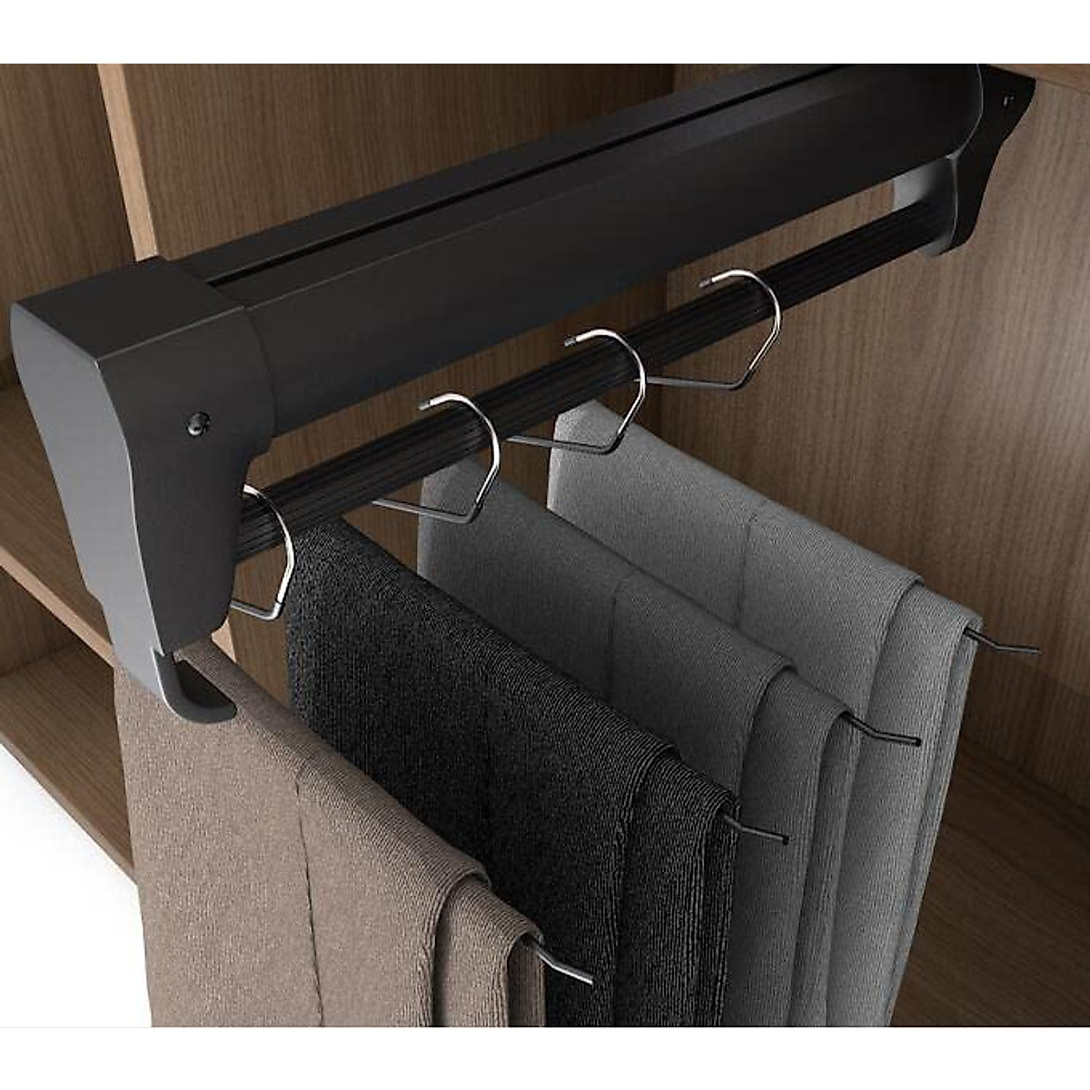 Necygoo Pull Out Closet Rods Retractable 41cm 16” Pants Hanger Clothes Rack with Screws Valet Rod for Closet Pull Out